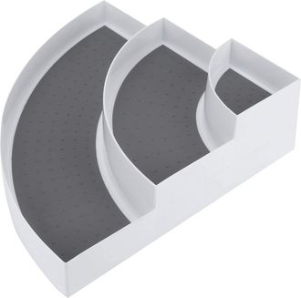 ZJchao Eckregal-Organizer mit 3 Ebenen, Dreieckiges Eckregal, Küchenschrank-Aufbewahrungshalter für Vitamine mit Rutschfesten, Strukturierten Oberflächen