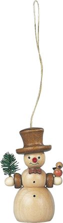 Rudolphs Schatzkiste Christbaumschmuck Baumbehang Schneemann Natur H&ouml;he 8 cm NEU Weihnachten Baumschmuck Holzschmuck Holz Seiffen Erzgebirge Strauchbehang Dekoration
