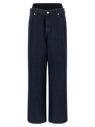 7 For All Mankind Jean &laquo; large et ample &agrave; bandes &raquo; de 7 For All Mankind