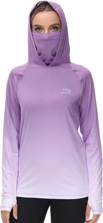 Bassdash Damen Angel Kapuzenshirt mit UPF 50+ Daumenl&ouml;chern f&uuml;r Gesichtsmaske FS23W