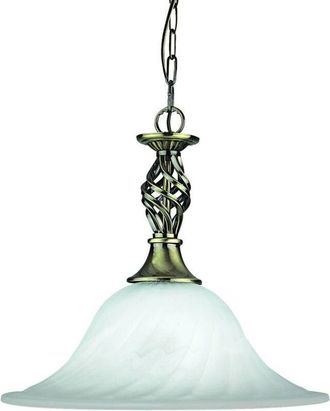 Searchlight Searchlight Cameroon - 1 Light Dome Deckenanhänger Antik Messing, Marmorglas, E27