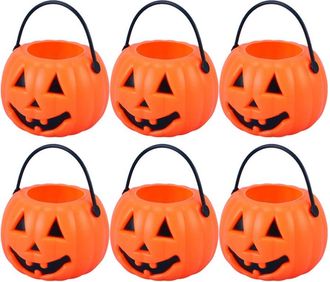 STOBOK 8st Süßes Oder Saures-Eimer Halloween-kürbiseimer Halloween Süßigkeiten Kürbiseimer Für Süßigkeiten Kürbis-bonboneimer Plastikkürbisse Kerzenständer T