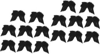 TOPBATHY 16st&uuml;cke Schwarze Engelsfl&uuml;gel Deko Weihnachtsbaum Federfl&uuml;gel F&uuml;r Festliche Partys Weihnachtsdeko Und Kreative Bastelprojekte F&uuml;r Zuhause Und Besonde