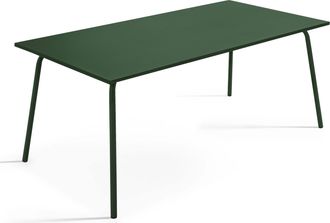 Oviala Gartentisch, rechteckig, aus Metall, Waldgr&uuml;n - Palavas