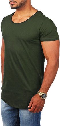 Young & Rich T-Shirt Herren Uni Basic rundhals Ausschnitt vintage Look Unterziehshirt 1702 Rundhalsauschnitt unifarben kurzarm slim fit