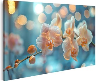 Islandburner Prime Bild auf Leinwand Orchideen im sanften Licht mit Bokeh Effekt für Schlafzimmer Romantikliebhaber Spa Bilder Wandbilder Poster