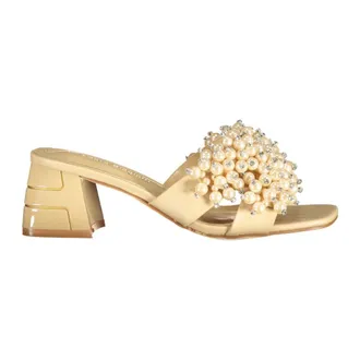 Laura Biagiotti Femme, Chaussures, Beige, Taille: 41 EU Sandale Perle et Strass