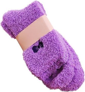 Generic Colorful Women Soft Bed Socks Winter Warm Slipper Fleece Sock Alpaga Chaussettes Femme Chaud, lilas, taille unique