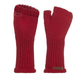 Knit Factory Cleo Handstulpen - Fingerlose Handschuhe - Gestrickte Handschuhe für Winter - Damen Handstulpen aus Wolle - Hochwertige Qualität - Bordeaux