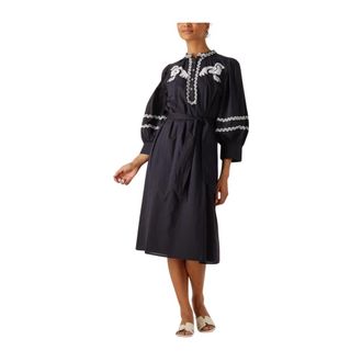 Antik Batik Elegantes Dali Kleid f&uuml;r Frauen - - Dresses - Damen - Blau - S