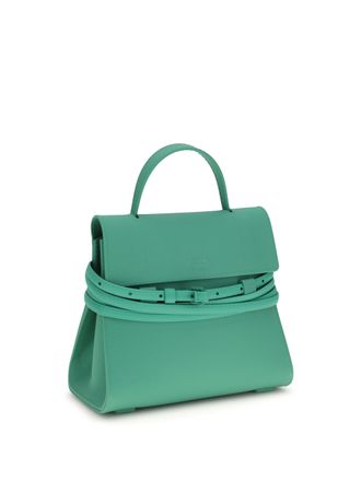 Moschino Womens Small Tie Me Handbag Verde Silicon Handbags Hand Bags
