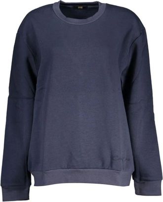 Cavalli Femme, Sweatshirts et sweats &agrave; capuche, Bleu, Taille: 40 FR SweaT-shirt en Molleton Bleu Brod&eacute;