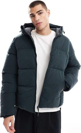 Jack & Jones Kastige Oversize-Steppjacke in Tannengr&uuml;n