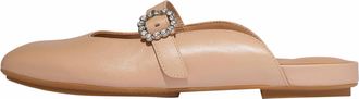 FitFlop Damen DELICATO Crystal-Buckle Mary-Jane Pantoletten flach klassisch beige, 37.5 EU, Beige (Classic Beige), 4.5 UK Narrow
