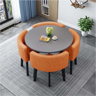 Generic Eingebauter Tisch und Stuhl. Kleiner, quadratischer runder Konferenztisch mit 4 St&uuml;hlen, for den Einsatz in Gesch&auml;ften, Besprechungen und kleinen Vera