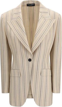 Dolce & Gabbana Einknopf-Sakko im Nadelstreifen-Design - - Jackets - Damen - Beige - S