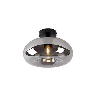 QAZQA busa - Plafonnier - 1 lumi&egrave;re - &Oslash; 28 cm - Noir - Art Deco - &eacute;clairage int&eacute;rieur - Salon I Chambre I Cuisine I Salle &agrave; manger