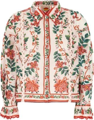 Farm Rio Farm Rio, Femme, Blouses et Chemises, Multicolore, Taille: 38 FR Flower Tapestry Shirt