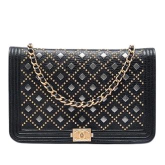 Chanel Sac bandouli&egrave;re vintage clout&eacute; doccasion - Femme - Pre-owned - Noir - Taille: ONE Size