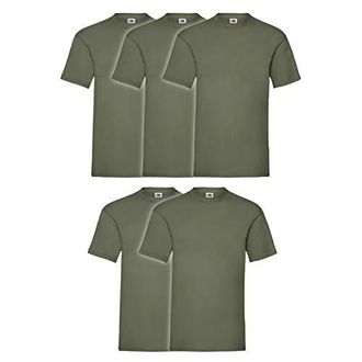 Fruit Of The Loom Valueweight Lot de 5 T-Shirts pour Homme, Olive, XXXL