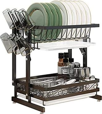 Kitchen Move Hudson Abtropfgestell für 10 Teller und 6 Gläser, zusammenklappbar, zum Aufstellen oder Befestigen