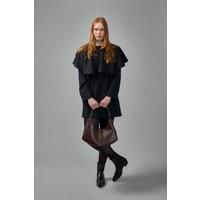 Ganni Light Twill Suiting Circle Collar Mini Dress