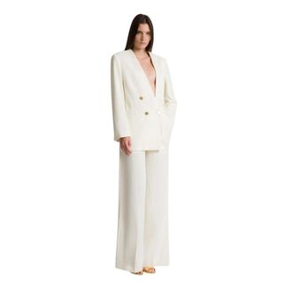 Alberta Ferretti Femme, Pantalons, Blanc, Taille: 40 FR Pantalon ample