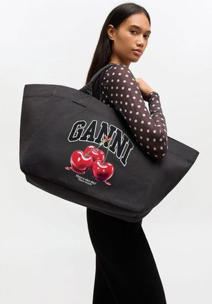 Ganni Fourre-tout noir XXL cerise Multicolore - Pour Femme