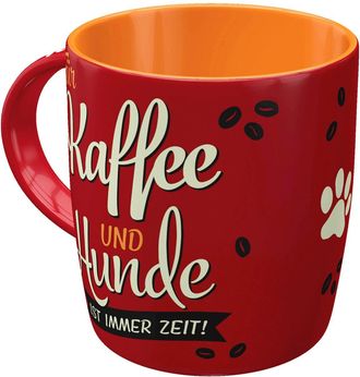 Nostalgic Art Retro Kaffeebecher, 330 ml, PfotenSchild - Kaffee und Hunde - Geschenk-Idee für Hunde-Besitzer, Original Lizenzprodukt (OLP), Keramik-Tasse für Kaffee