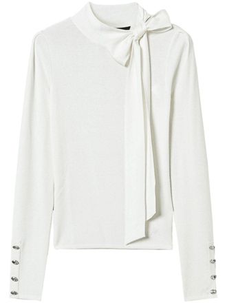 Twin-Set pull à détail de noeud - Blanc