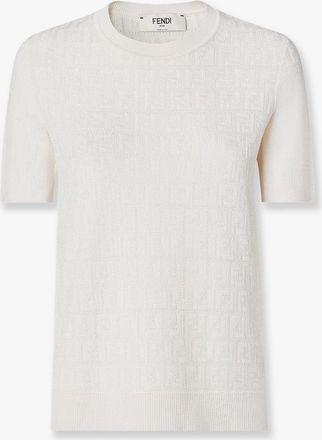 Fendi Cotton blend T-shirt with all-over FF logo - FENDI - gender_Woman