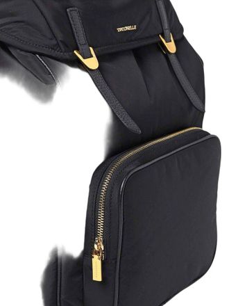 Coccinelle Womens Backpack Black Polyester Cowhide