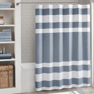 Madison Park Spa-Duschvorhang, extralang, 182,9 x 213,4 cm, modernes Spa-Qualit&auml;t, Indigoblau