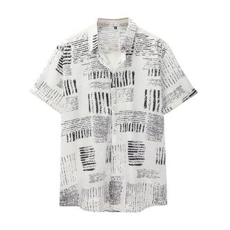 Generic Chemise d&eacute;t&eacute; &agrave; manches courtes pour homme - Chemise de loisirs avec impression 3D - Chemise de plage Cardigan T-shirt avec bouton Down - T-shirt d&eacute;t&eacute; 