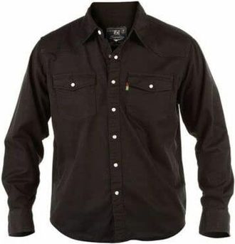 D555 Duke D555 Chemise en jean pour homme avec poches poitrine et boutons Noir Taille 6XL, Noir, 6XL plus