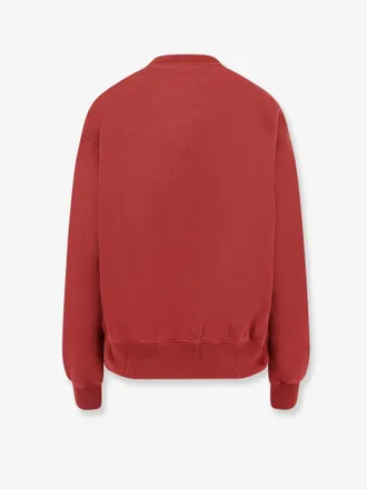 Polo Ralph Lauren Womens Cotton Blend Sweater With Embroidered Logo Red Sweatshirts