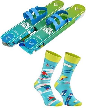 Rainbow Socks Femme Homme drôle Chaussettes Des Skis - Un cadeau pour un skieur - 1 paire - Taille 36-40
