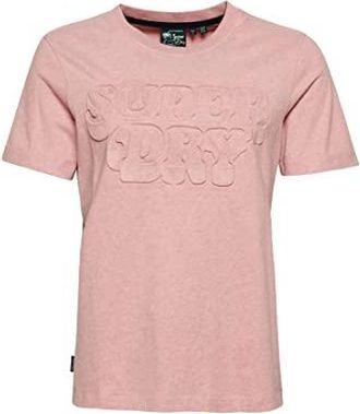 Superdry Vintage Cooper Emboss Tee Chemise Business, Soft Pink Marl, 36 Femme