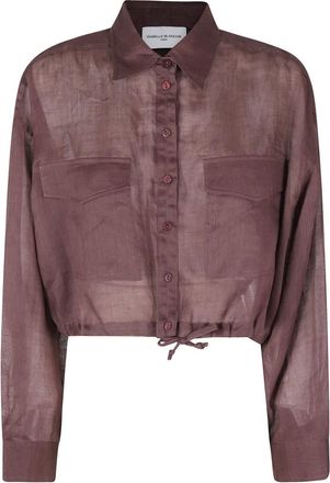 Isabelle Blanche Femme, Blouses et Chemises, Brun, Taille: 40 FR Crop Shirt