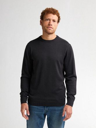 Petrol Industries Rundhalspullover Materialmix mit Baumwollanteil