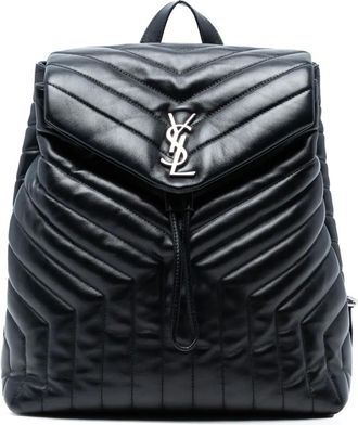 Saint Laurent sac à dos LouLou médium en cuir (2017) - Noir
