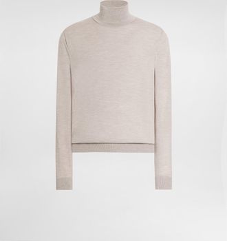 Dolce & Gabbana Rollkragenpullover Aus Kaschmir - Mann Strickwaren Beige 56