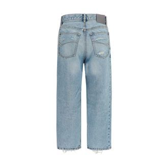 Balenciaga Womens Blue Cotton Cropped Jeans Clothing
