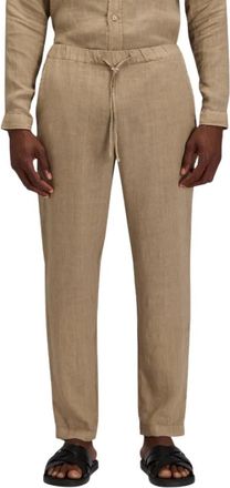 Sundek Homme, Pantalons, Beige, Taille: XL Pantalon en lin &agrave; taille &eacute;lastique