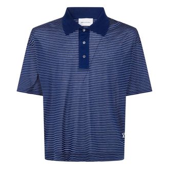 Ami Homme, Tops, Multicolore, Taille: XL Polo Coupe Carr&eacute;e Ray&eacute; avec Patch Ami de Coeur