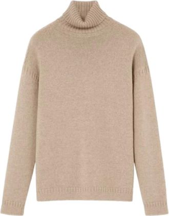 Loro Piana Homme, Pulls, Beige, Taille: L Pull à col roulé côtelé