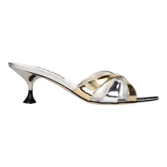 3Juin 3Juin, Femme, Chaussures, Gris, Taille: 36 EU Sandales &agrave; Talons Aiguilles en Cuir Gris