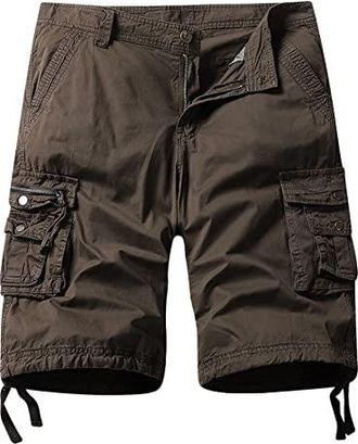 Generic Pantalon cargo pour homme, pantalon de jogging d&eacute;t&eacute; d&eacute;contract&eacute; et ample avec plusieurs poches, short de plage 2026, caf&eacute;, 46
