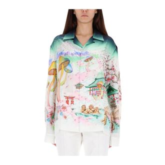 Casablanca Femme, Blouses et Chemises, Multicolore, Taille: 38 FR Chemise de Plage en M&eacute;lange de Soie