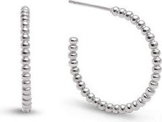 Singularu Boucles doreilles Pebble Dots M. Acier. Créoles avec petites boules de taille moyenne. Fermoir en silicone et acier. Bijoux pour femme